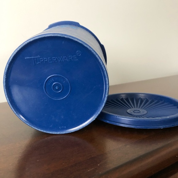 Tupperware | Kitchen | Vintage Tupperware Blue Canister With Lid | Poshmark